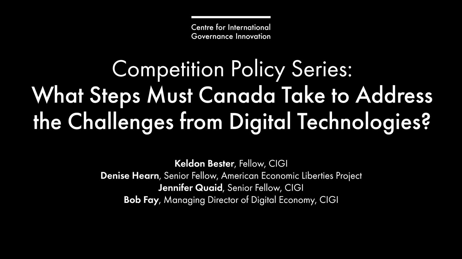 Competition Policy Series: What Steps Must Canada Take to Address the ...