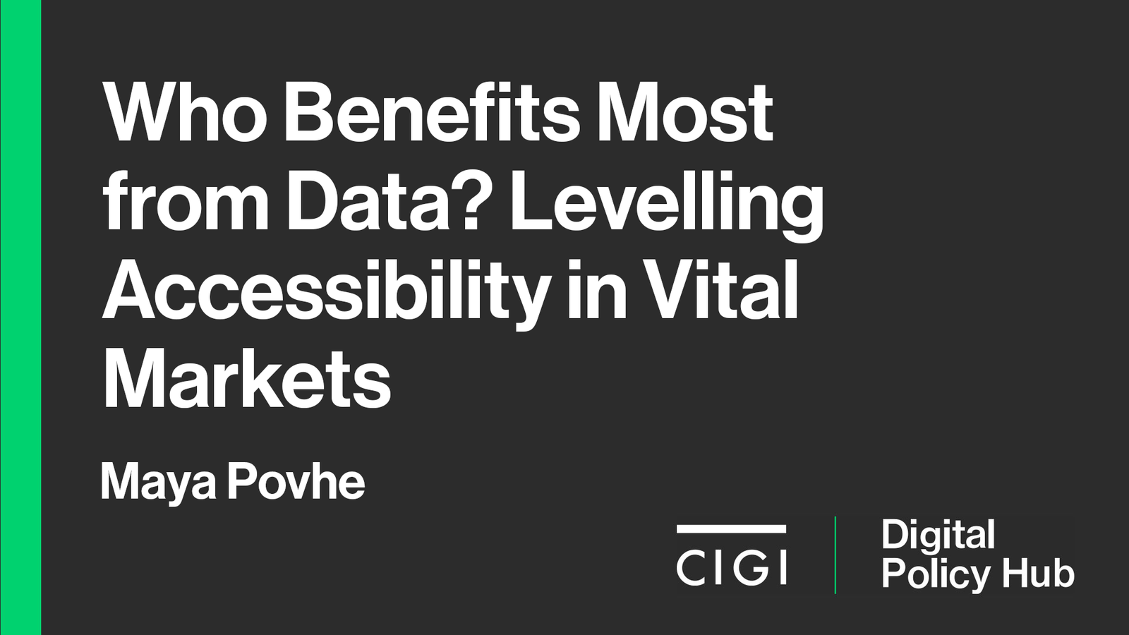 Who Benefits Most from Data? Levelling Accessibility in Vital Markets ...