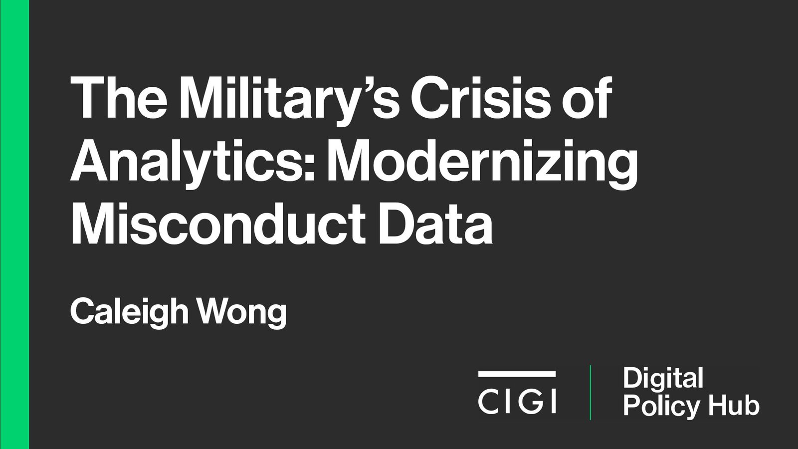 The Military’s Crisis of Analytics: Modernizing Misconduct Data ...